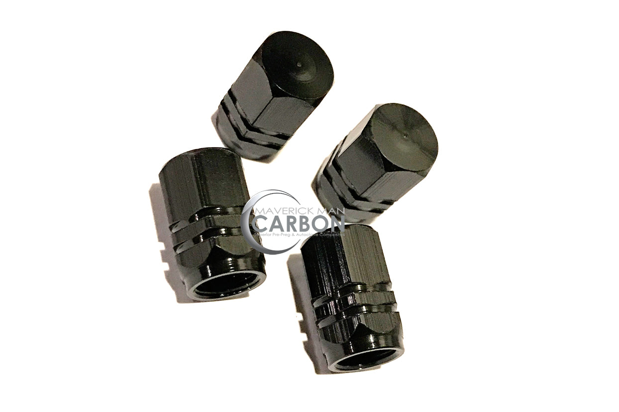 Black Aluminum Slotted Valve Stem Caps – Maverick Man Carbon