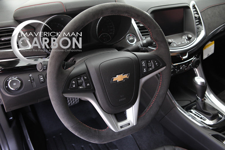 ZL1 Suede Steering Wheel with Red Stitching – Maverick Man Carbon